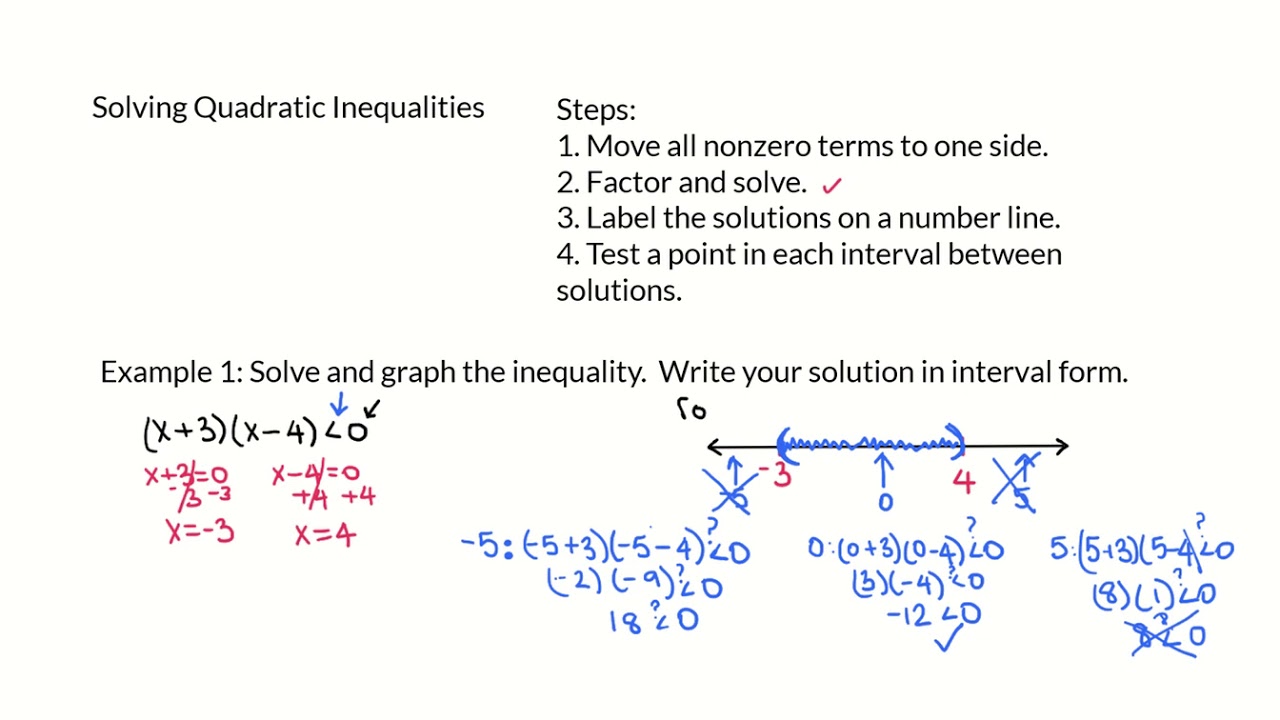 Quadratic Inequalities - YouTube