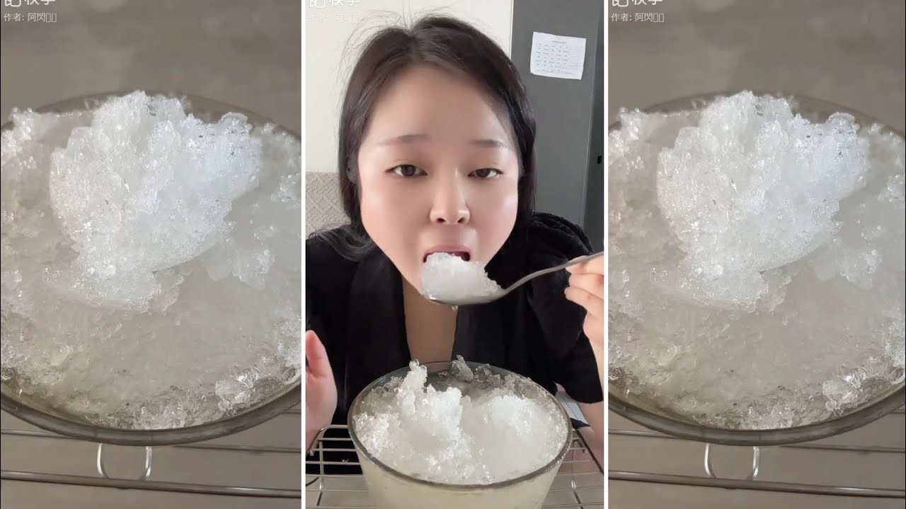 white slushy ice eating asmr || full video - YouTube