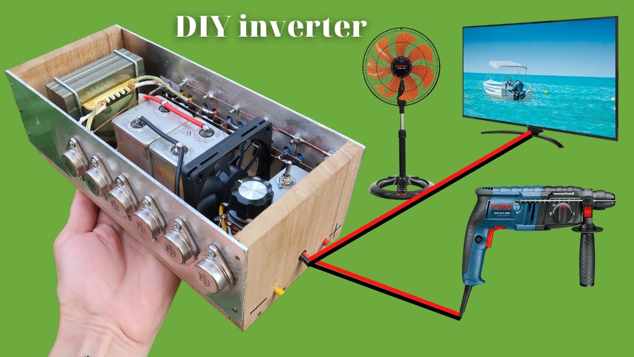 How to make a simple inverter 12v to 220v, 26 transistor, No IC - YouTube