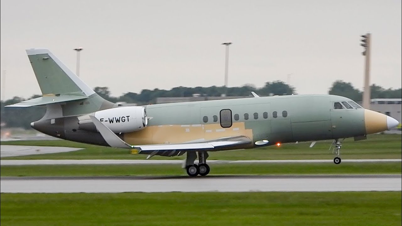 Dassault Aviation Falcon 2000 (F2TH) landing & departing Montreal (YUL ...