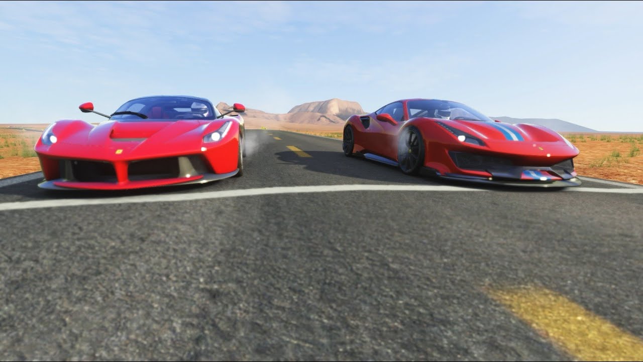 Ferrari 488 Pista Tuned vs Ferrari LaFerrari at Monument Valley - YouTube
