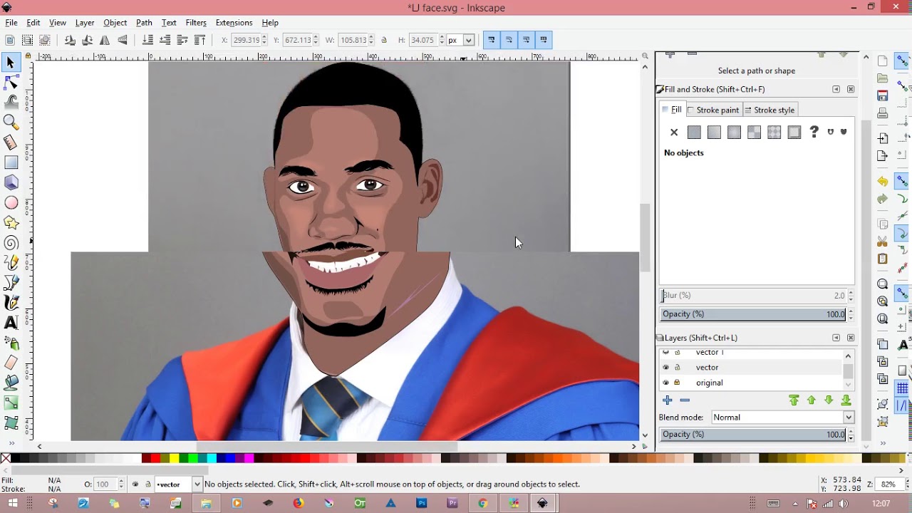 Inkscape: Vectorized Face - Part 05 - YouTube