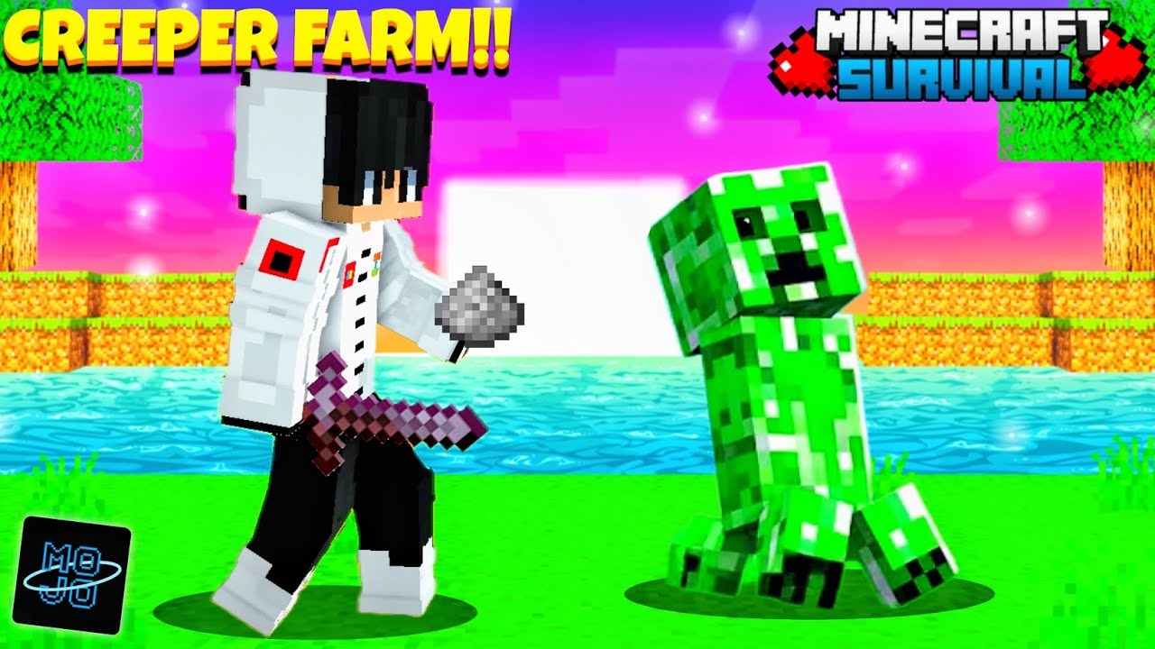 I Build An "ULTIMATE CREEPER FARM" In Minecraft Mojo Survival 😰. - YouTube
