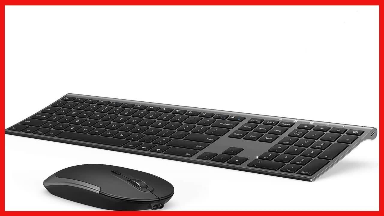 Wireless Keyboard and Mouse, Vssoplor 2.4GHz Rechargeable Compact Quiet ...