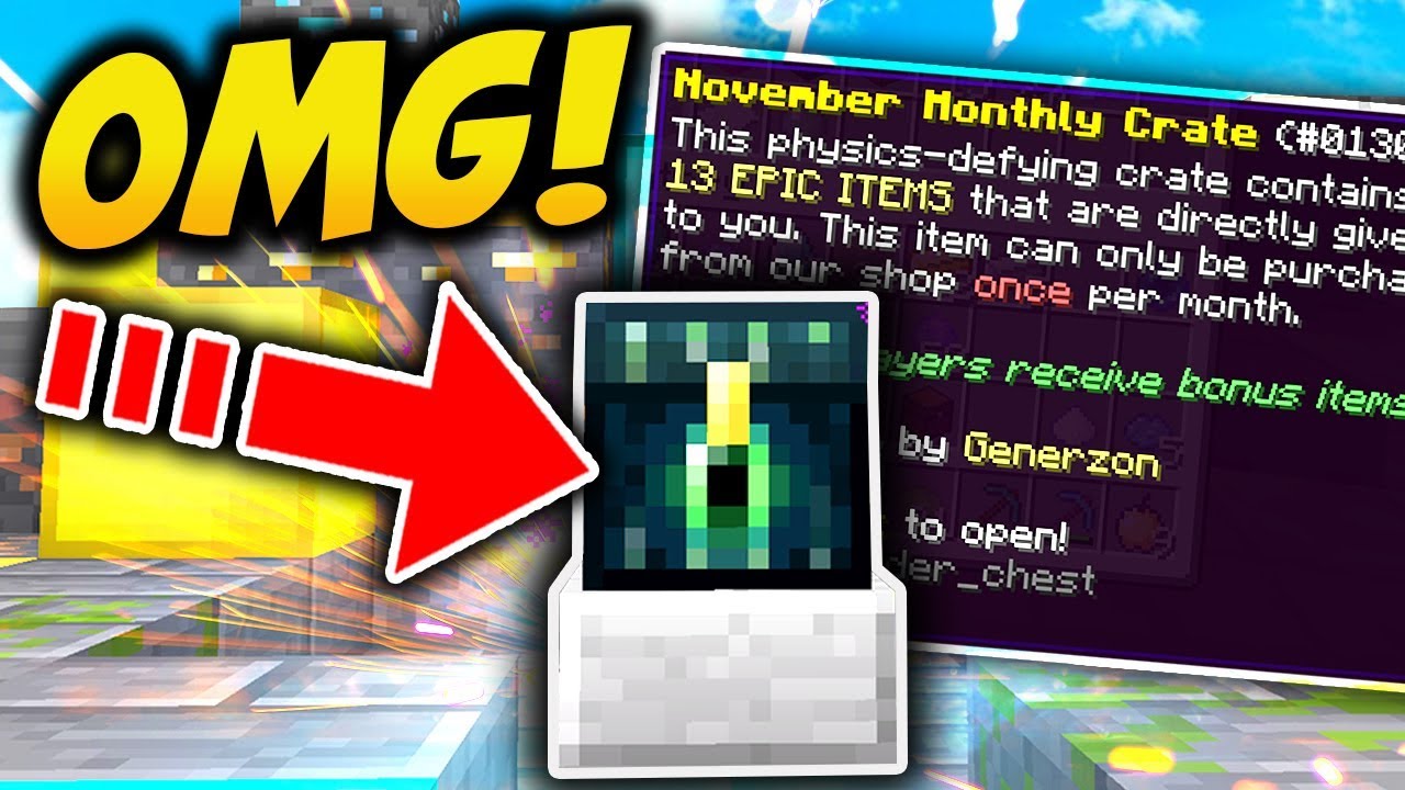 EPIC MONTHLY CRATE REWARDS! | Minecraft Skybounds #98 (Skyblock Season ...