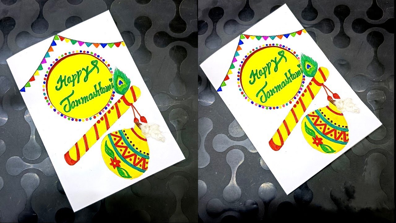 How To Make Janmashtami Card| Janmashtami Card Ideas | Janmashtami Card ...