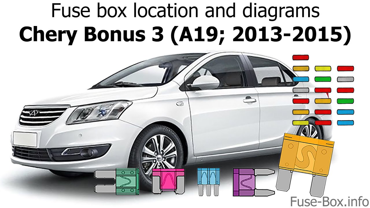 Fuse box location and diagrams: Chery Bonus 3 / E3 (2013-2015) - YouTube