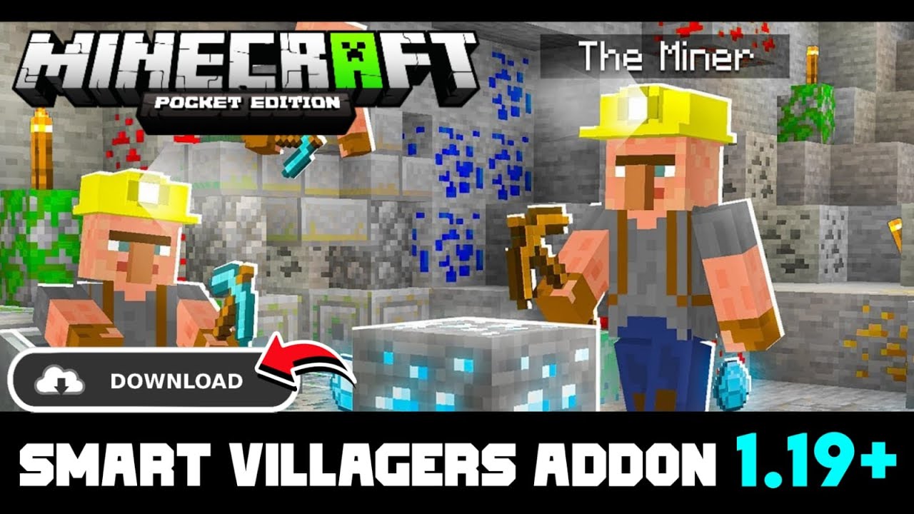 NEW SMART VILLAGERS ADDON FOR PE 1.19+ || MOD 1.19.51+ || WORKING ...