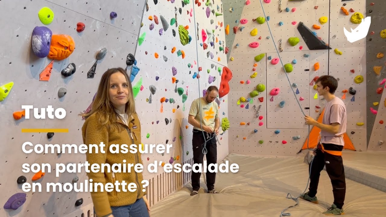 Comment assurer son partenaire d’escalade en moulinette ? - YouTube