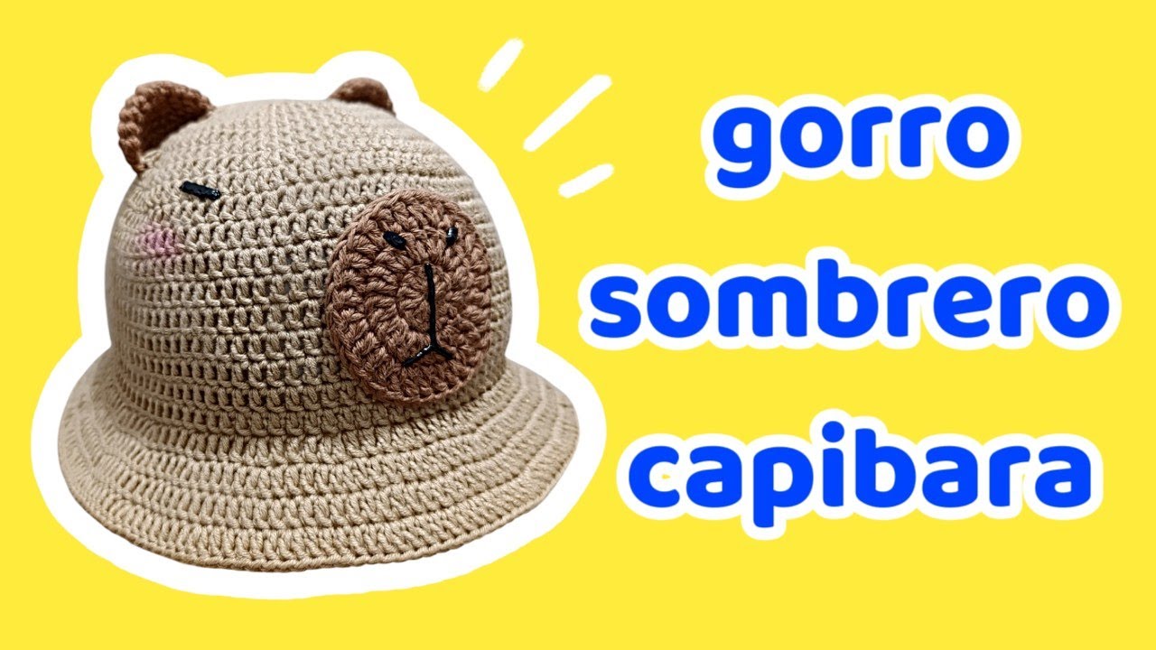 cómo tejer sombrero gorro capibara crochet tutorial (talla niño y ...