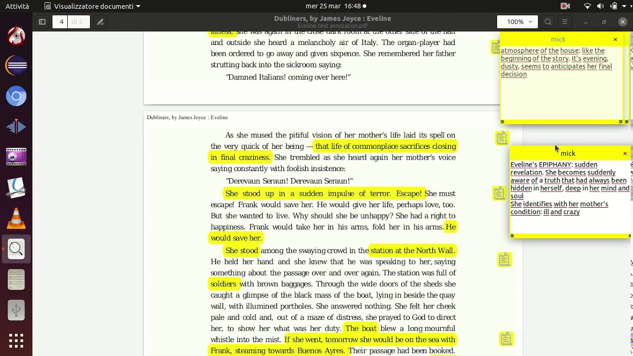 Eveline analysis part 2 - YouTube