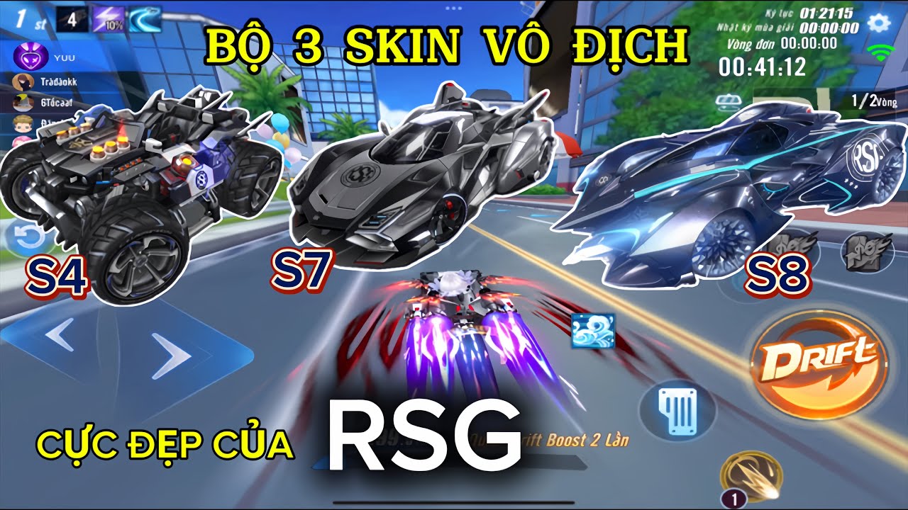 [ZING SPEED MOBILE] BỘ 3 SKIN VÔ ĐỊCH S4 S7 S8 CỰC ĐẸP CỦA RSG 🔥🔥 - YouTube