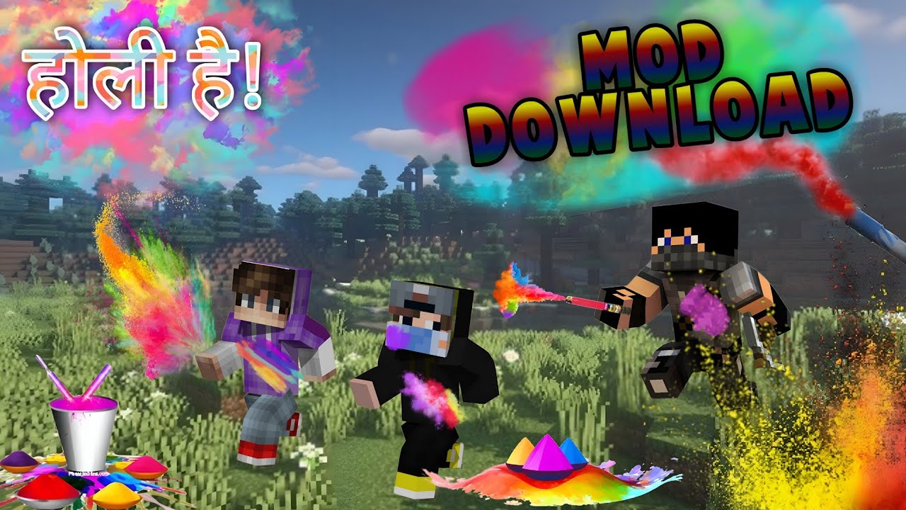 Holi Mod For Minecraft Pocket Edition || New Holi Mod For Mcpe 1.20 ...