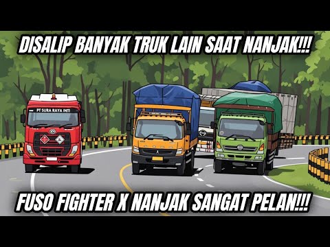 Tronton Fuso Fighter X Nanjak Paling Pelan!!Truk Tronton Hino Fuso Isuzu Quester Ditanjakan Baluran