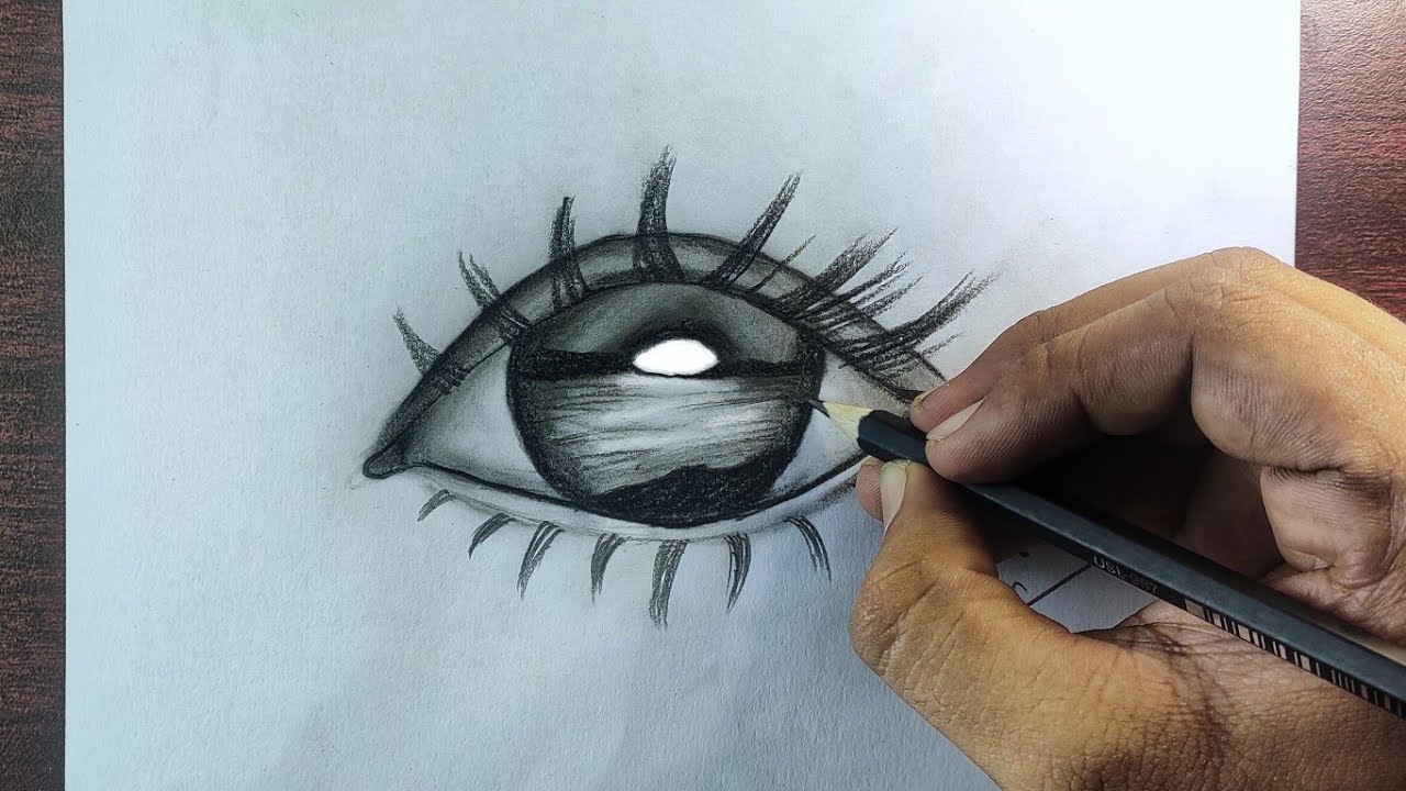 Scenery in the eye drawing step by step || Art Attacked - YouTube