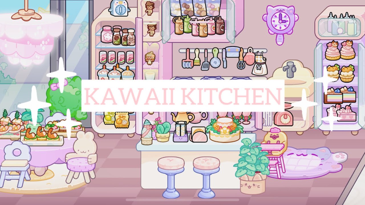 Kawaii kitchen 💜🌸 pazu avatar world house maker - YouTube