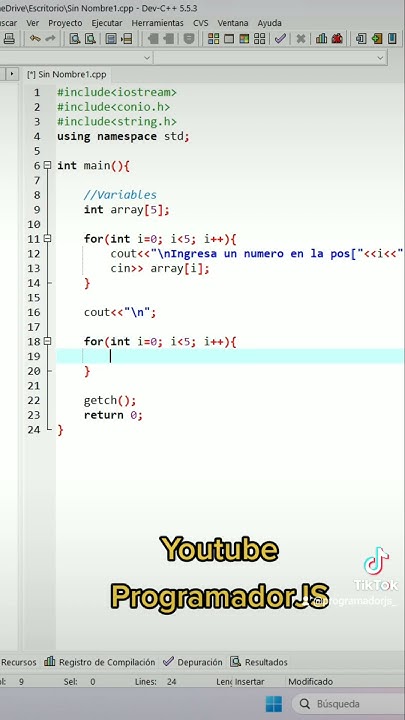 Arrays O Arreglos En C Programadorjs Youtube
