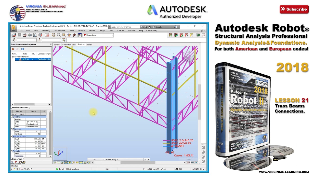 Robot Structural 2018 Tutorial Steel II | Lesson 21 | Truss Beams ...