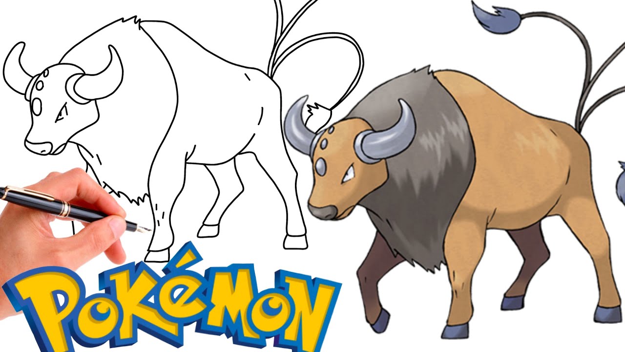 How To Draw TAUROS POKEMON #128 | Generation 1 - YouTube
