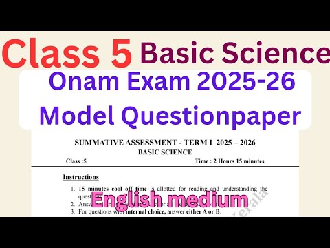 Class 5 Basic Science Onam Exam 2025-26 Model questionpaper & Answers| english medium - YouTube