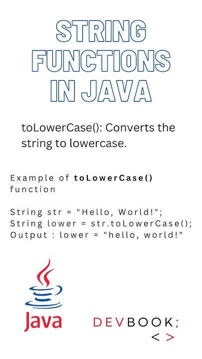 String Functions In Java Tolowercase Function Youtube