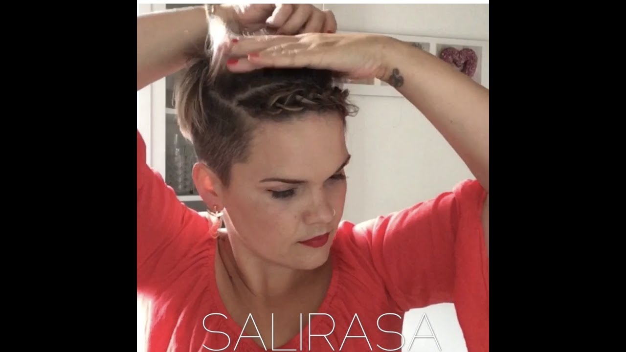 how to Dutch braid very short hair | braided pixie - YouTube