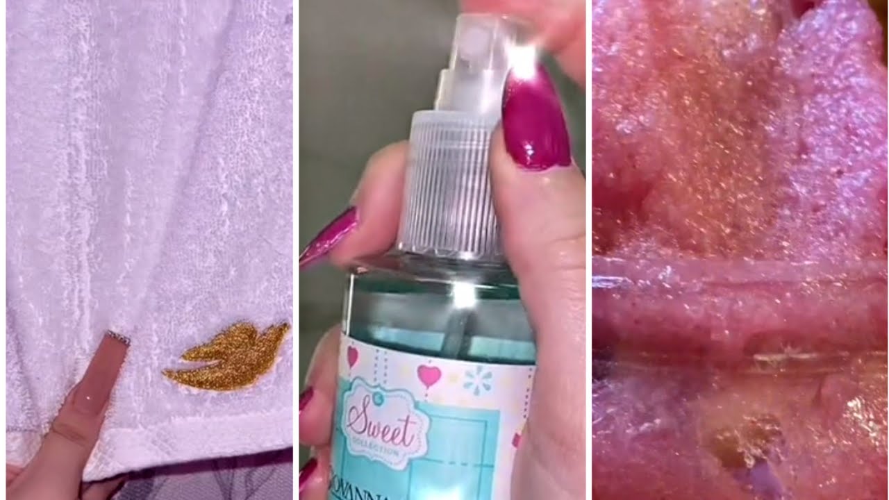 Rotina de banho 💖🚿/ shower routines 🛀 / compilação vídeos / Purple ...