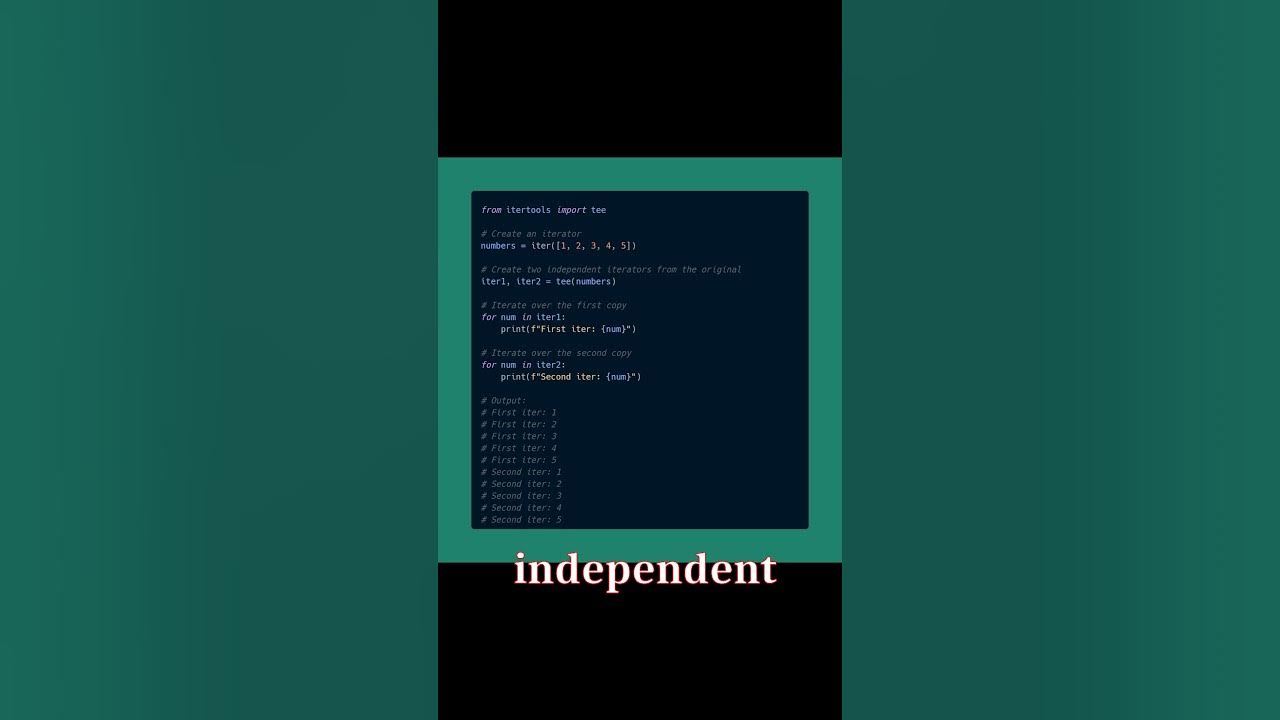 Python Trick: Using itertools.tee to Duplicate Iterators - YouTube