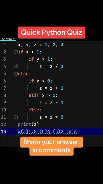 Quick Python Quiz: navigating through nested if #python #coding # ...