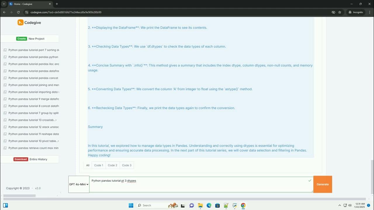 python pandas tutorial pt 3 dtypes - YouTube