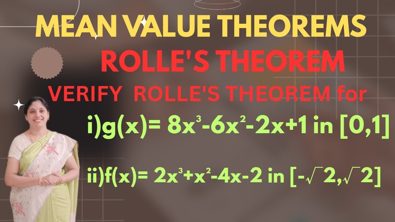 Rolle's Theorem Based Problems-Mean Value Theorems. - YouTube