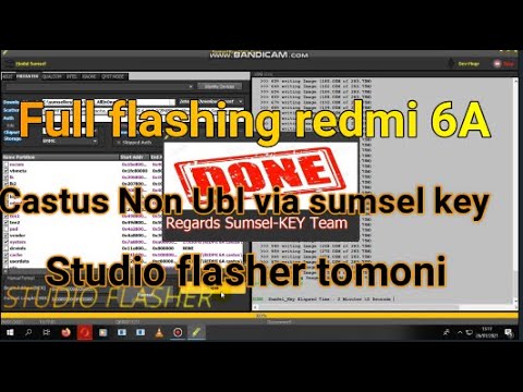 Full Flashing Redmi 6a castus Non Ubl via sumsel key dongle by studio flasher tomoni - YouTube