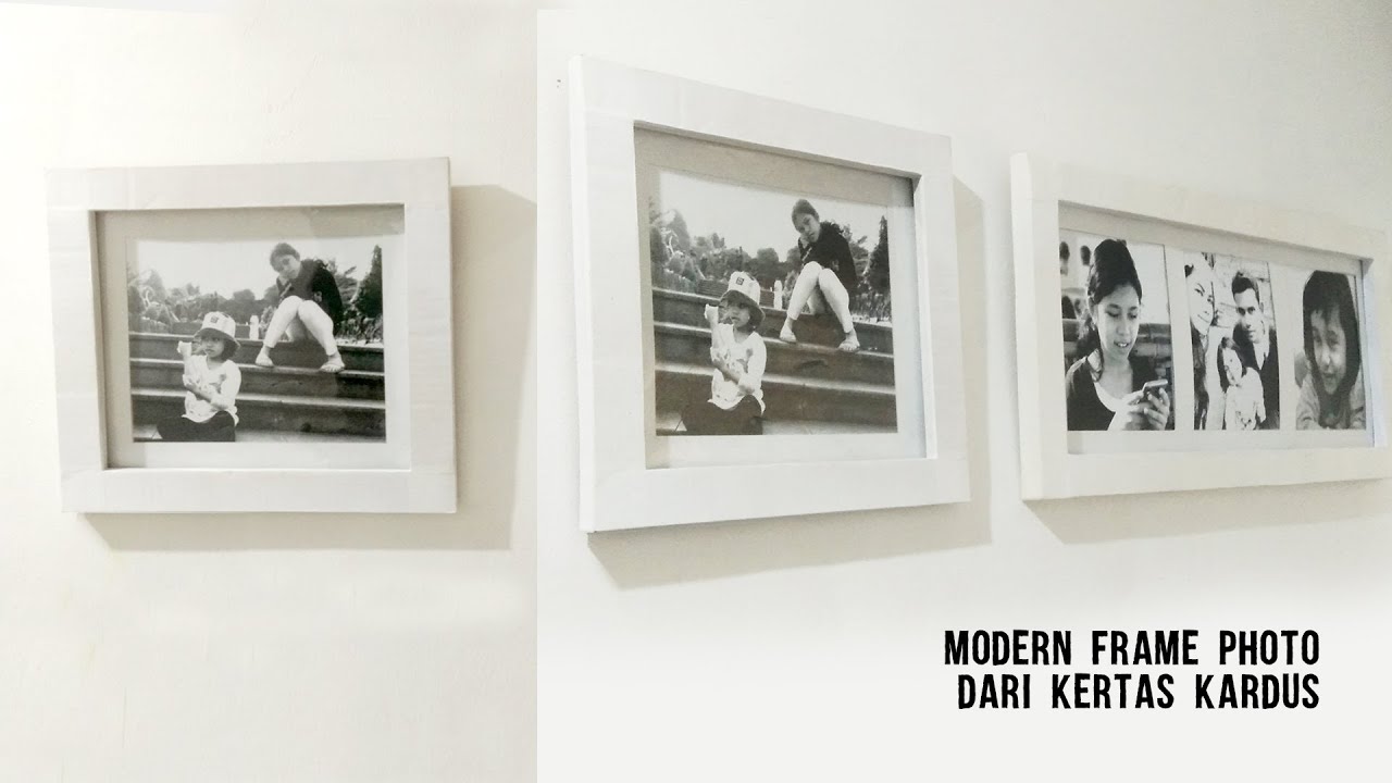 MEMBUAT BINGKAI FOTO MODERN DARI KARDUS I DIY make photo frames - YouTube