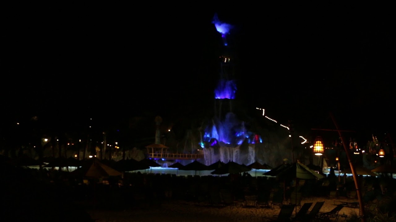 Volcano Bay at night - a quick walkthrough - YouTube