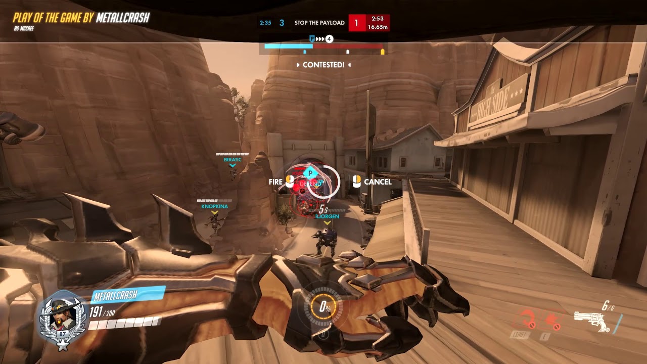 Overwatch Zarya + Mccree sextuple kill (Mccree POV) - YouTube