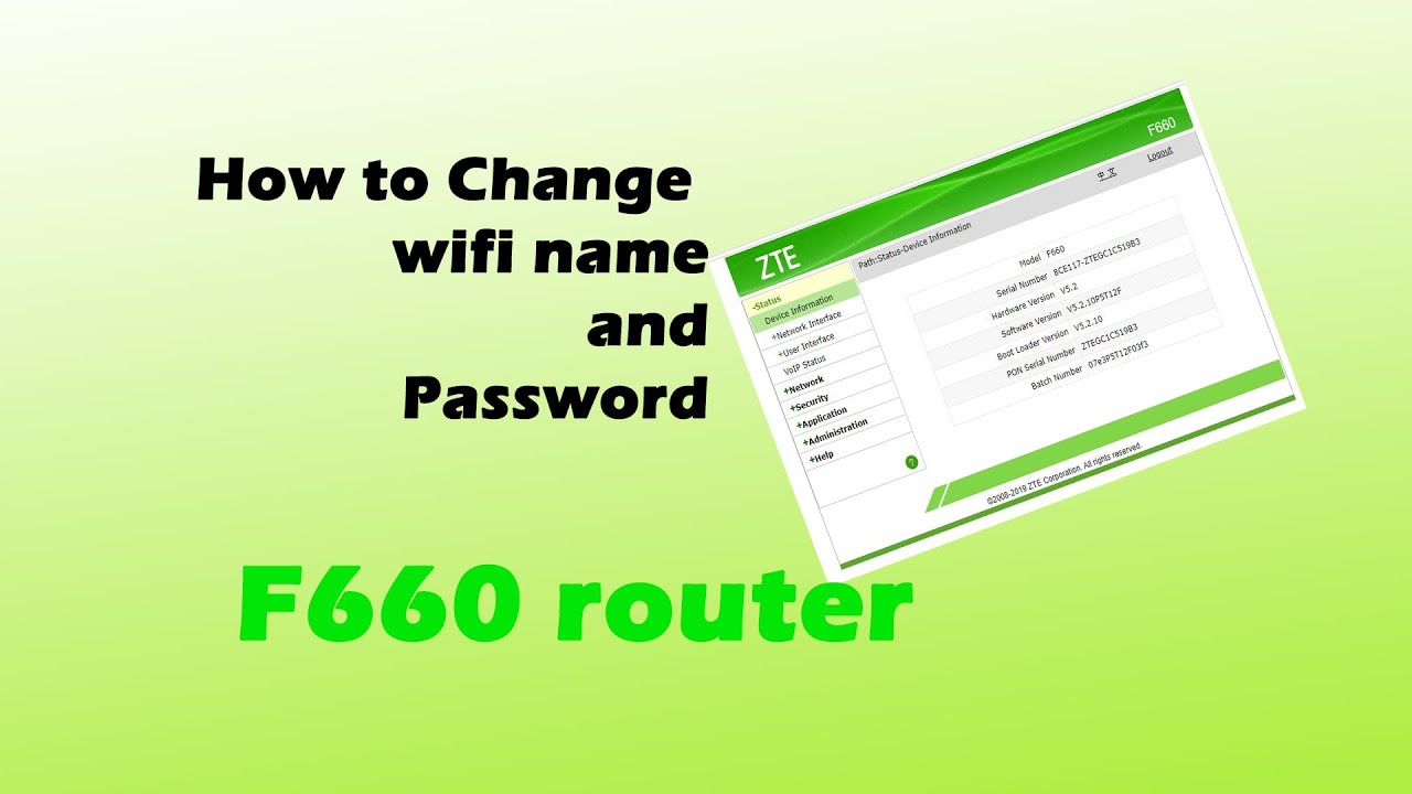 How to Change F660 wifi password and wifi name [namal katulanda] - YouTube