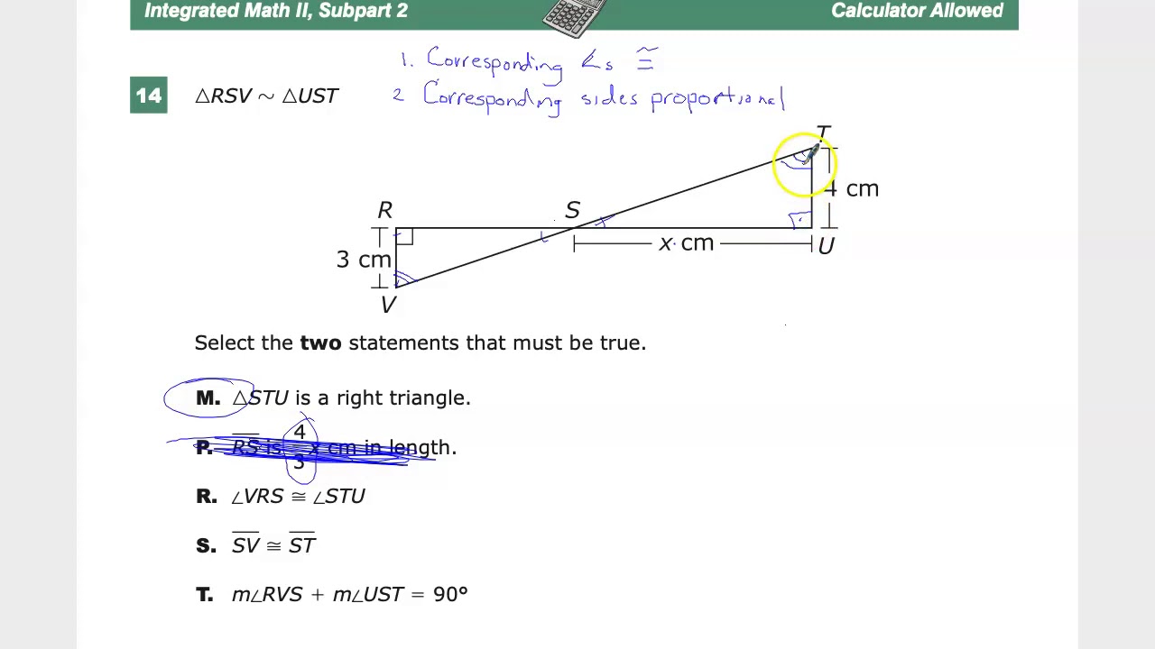 Question 14 - Integrated Math 2 - TNReady Practice Test - YouTube