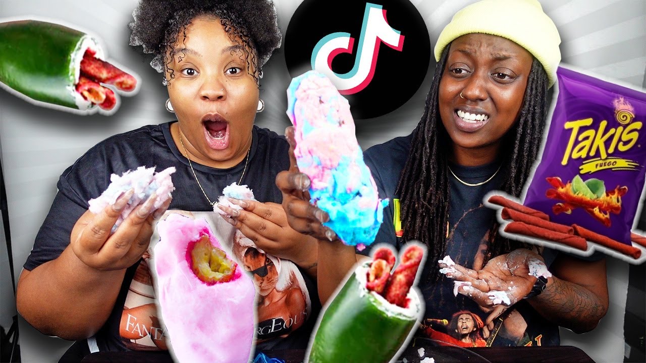 Trying Viral Tiktok Snacks Pickles W Cotton Candy JalapeÑo With