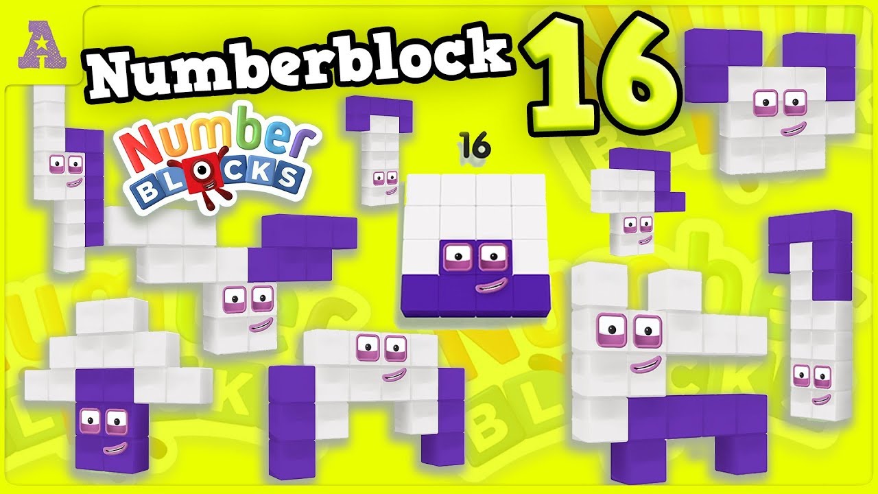 Numberblock 16 - More than Just Squares, Make Numberblocks Shapes with ...