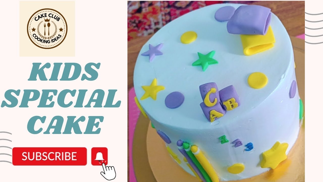 Kids birthday cake | Baby cake ideas | Fondant se books pencil bnany ka ...