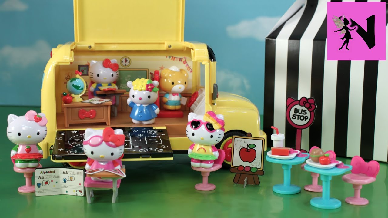 HUGE Hello Kitty =^..^= Back to School Bus Classroom/Lunch Playset ハロー ...