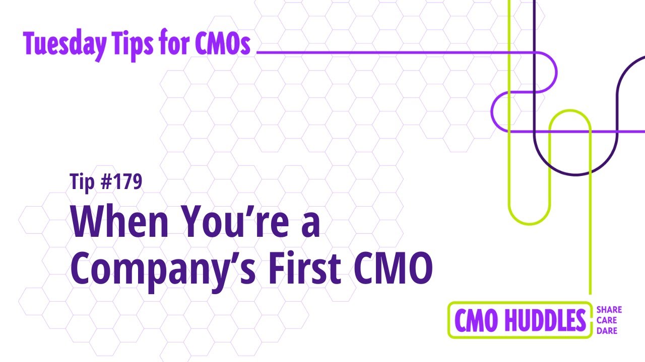 When You’re a Company’s First CMO | CMO Tips #179 - YouTube