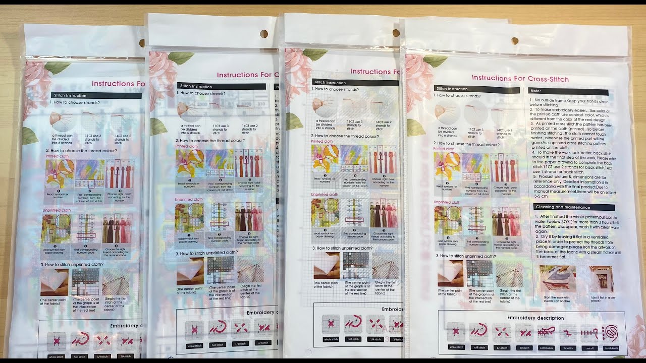 Review 2 Joy Sunday stamped cross stitch from Ali Express, series of 4 ...