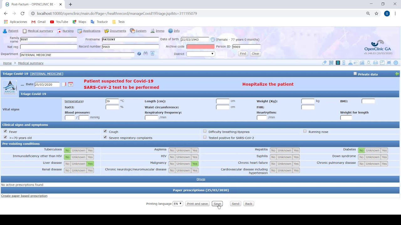 OpenClinic GA: Clinical Documents COVID-19 - YouTube