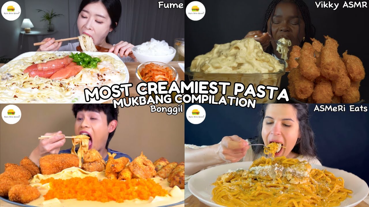 ASMR | MOST CREAMIEST PASTA MUKBANG COMPILATION | ITALIAN FOOD 🇮🇹🥘 ...
