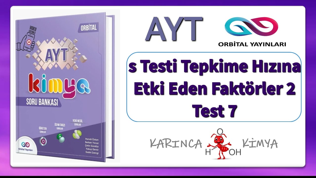 Orbital Yayınları AYT Kimya Soru Bankası s Testi Tepkime Hızına Etki ...