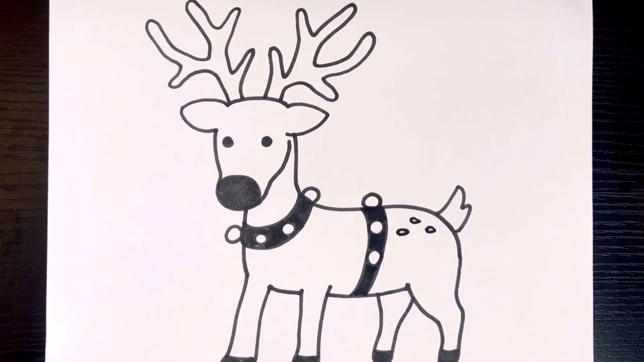 How to draw Reindeer | Christmas | Easy funny drawings of cartoons ...