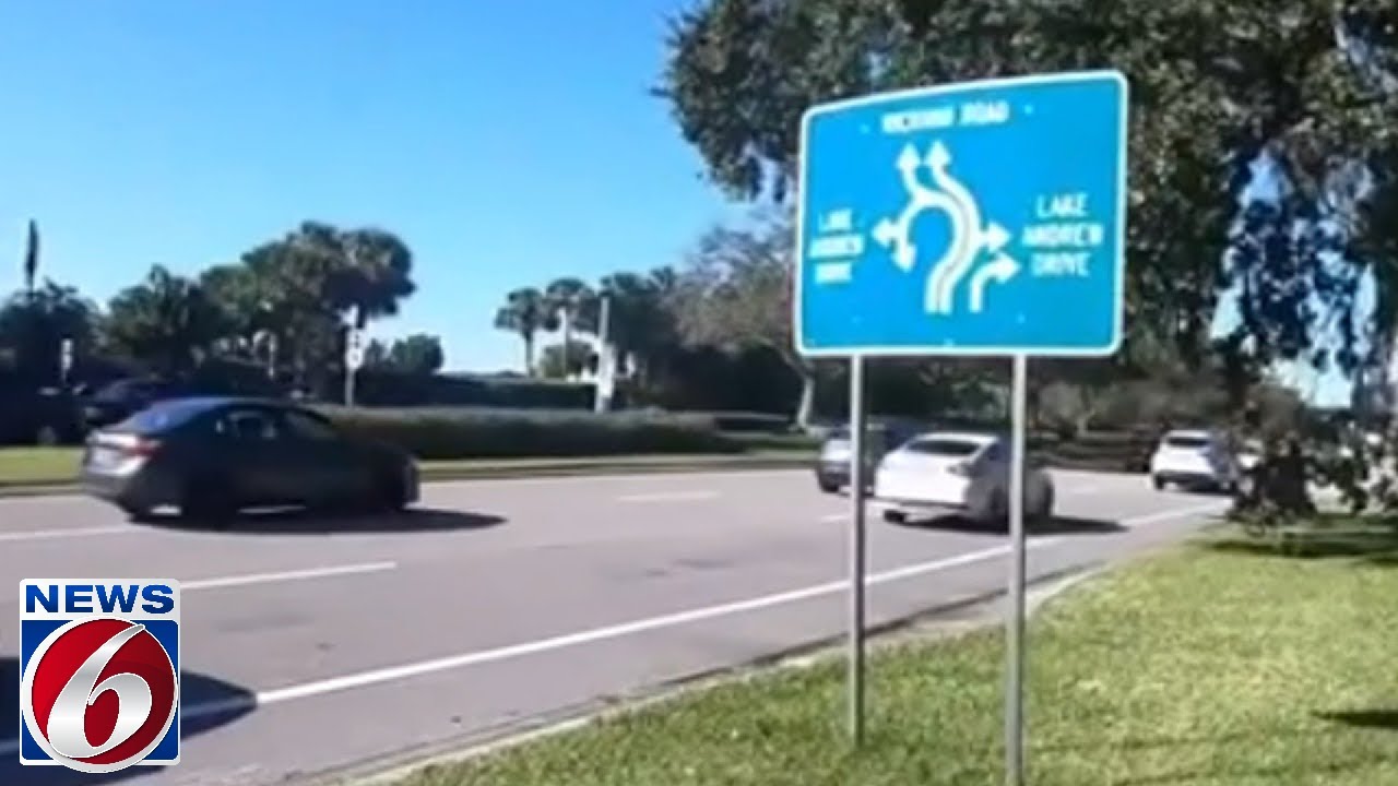 Trooper Steve examines roundabout on Wickham Road in Viera - YouTube
