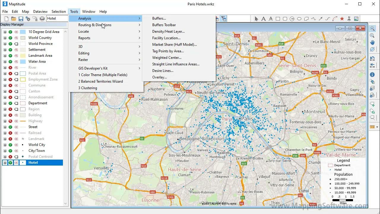 Maptitude 2021: density maps, hot spot maps, heat maps, cluster mapping - YouTube