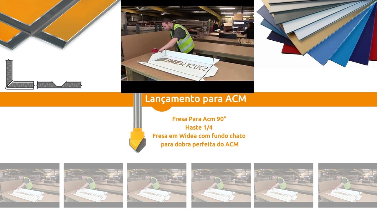 Fresa 90º em Widea Chanfro e dobra de ACM - ACM - Alucobond - YouTube